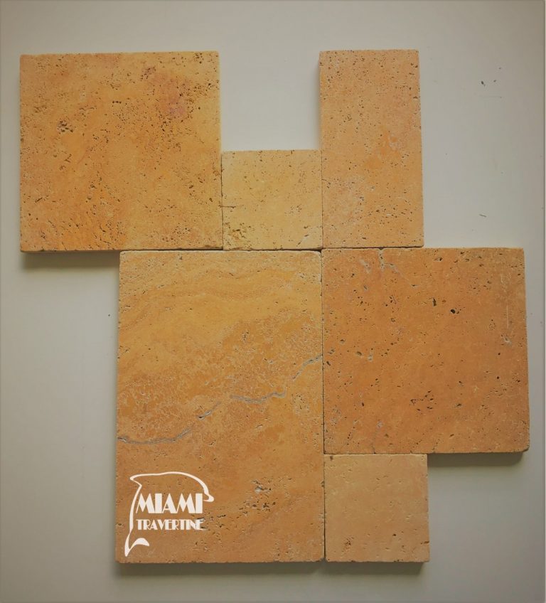 TRAVERTINE PAVER FRENCH PATTERN GOLD | Miami Travertine