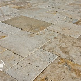 TRAVERTINE PAVER FRENCH PATTERN NOCHE | Miami Travertine