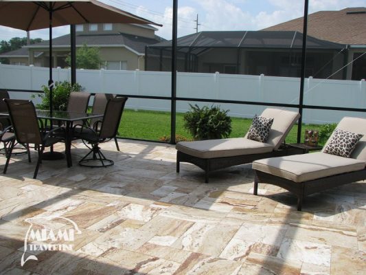 TRAVERTINE PAVER FRENCH PATTERN LEONARDO | Miami Travertine