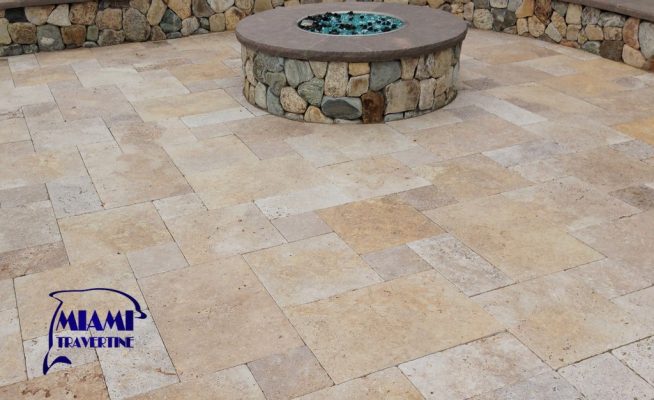 TRAVERTINE PAVER FRENCH PATTERN COUNTRY CLASSIC | Miami Travertine