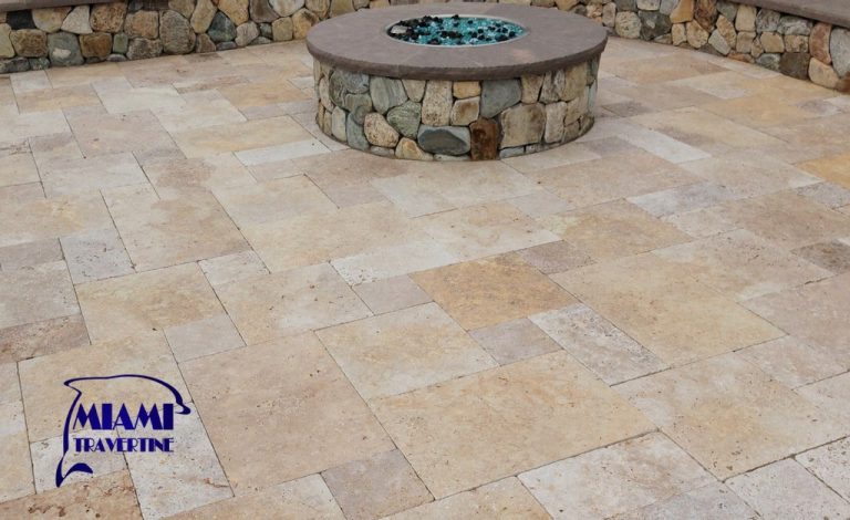 TRAVERTINE PAVER FRENCH PATTERN COUNTRY CLASSIC | Miami Travertine